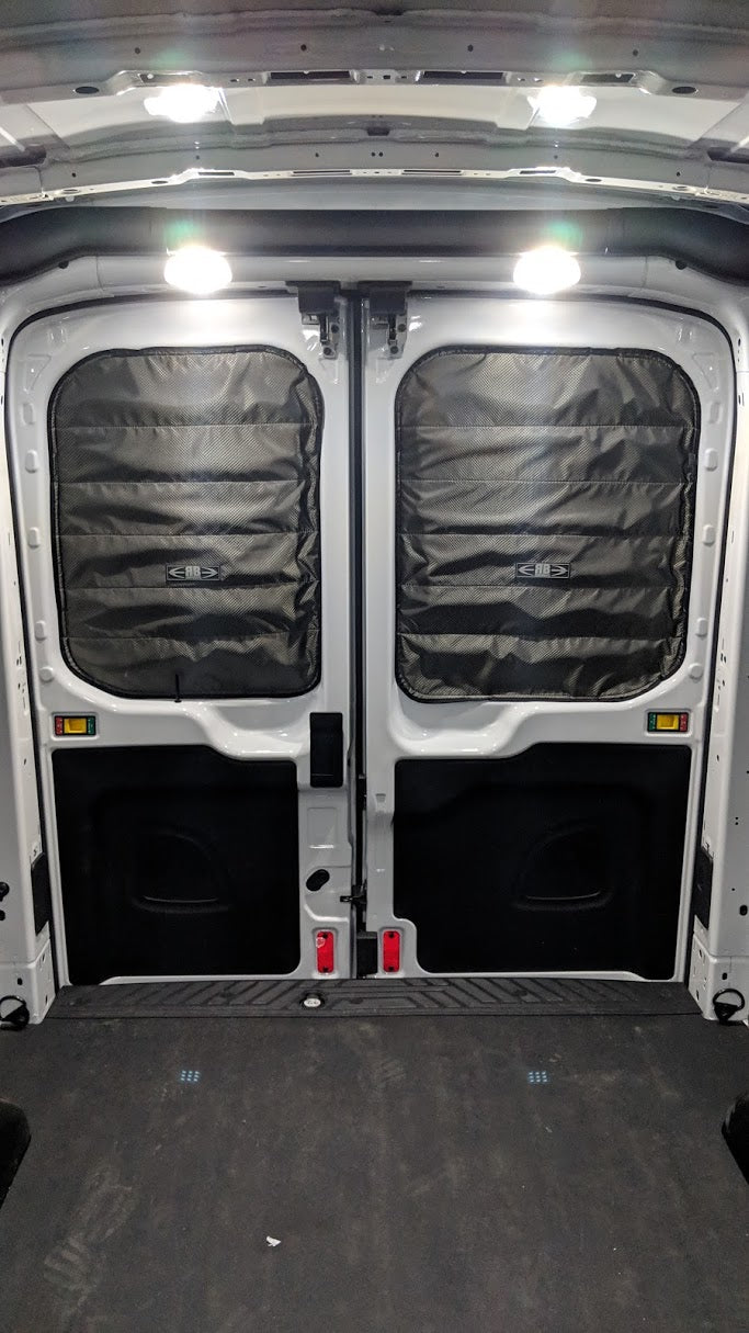 2014 + Ford Transit Fabric - Magnetic Rear Door Window Shade Set - RB ...