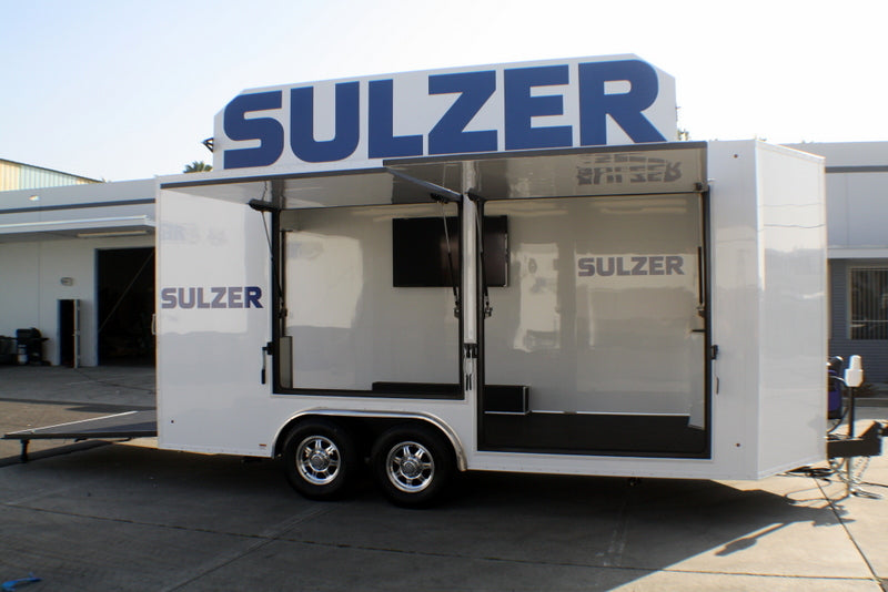 Sulzer Pumps 18' V-Nose Display Trailer - RB Components